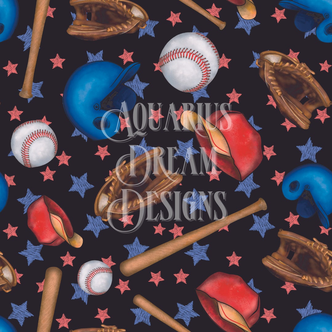 Baseball Seamless Pattern - Seamless Baseball Pattern - Softball ...