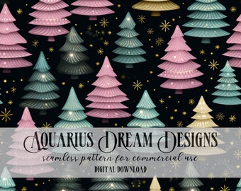 Cute 3D Christmas Trees Seamless Repeating Pattern - Etsy