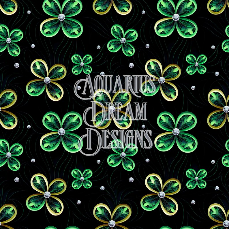 Quilling Seamless File, Quilling Four Leaf Clover Seamless Pattern ...