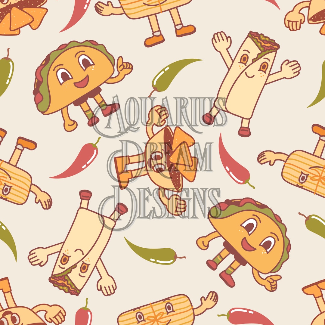 Seamless Taco Pattern Taco Seamless Pattern Mexican Food SVG Taco ...