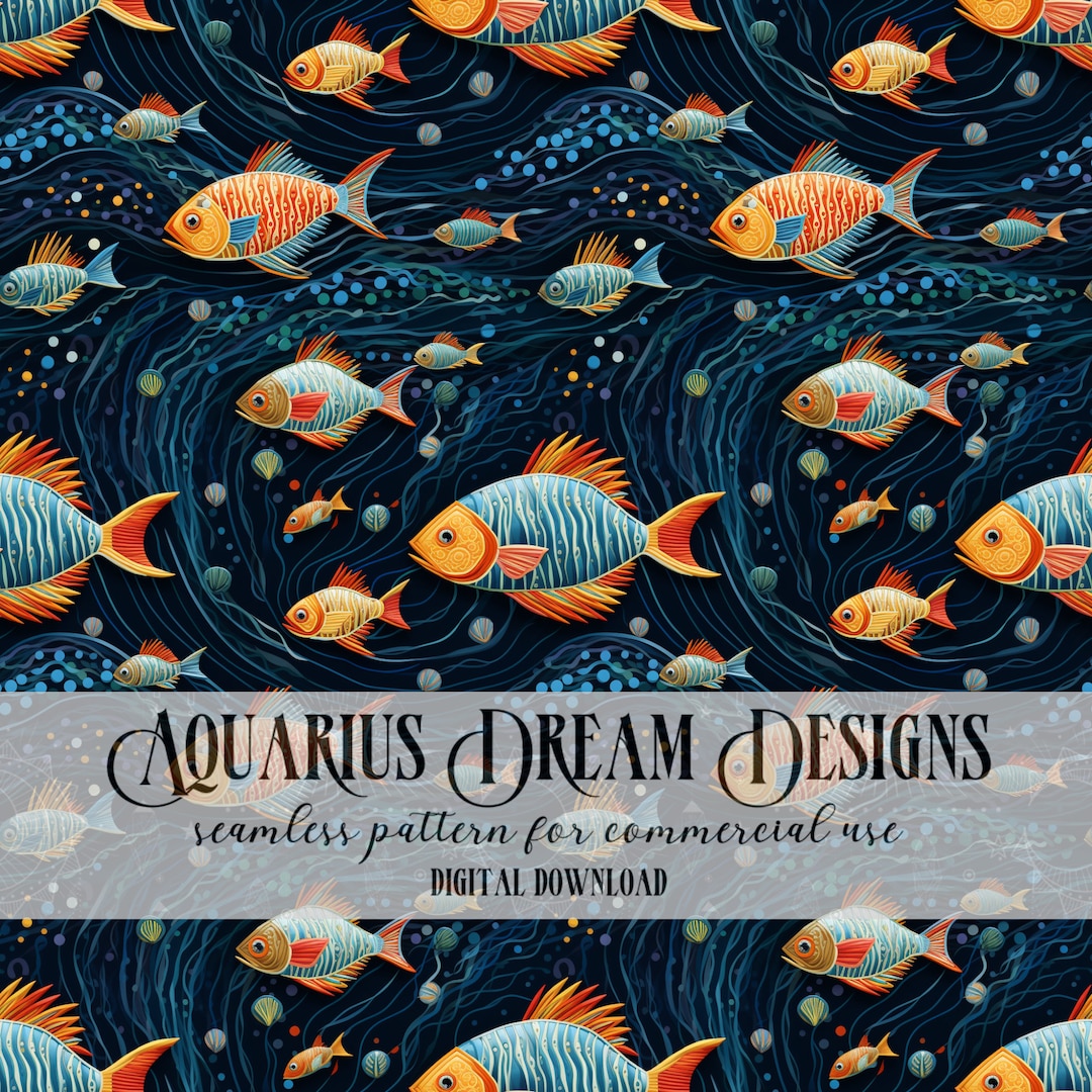 Aquarell Fisch nahtlose Datei, Fischen Muster, Fischen nahtlose Muster ...