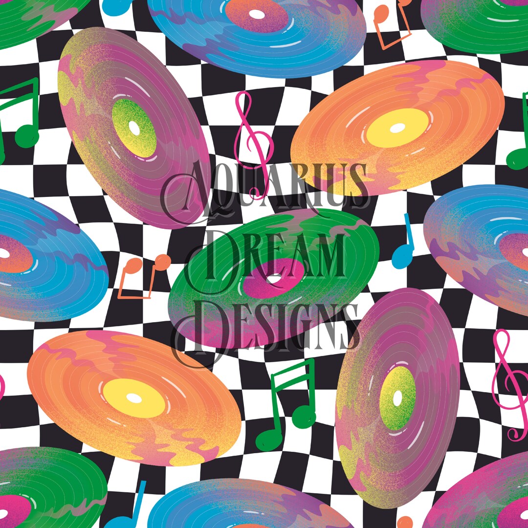 90s Digital Paper Records Seamless Background Y2K Pattern for ...