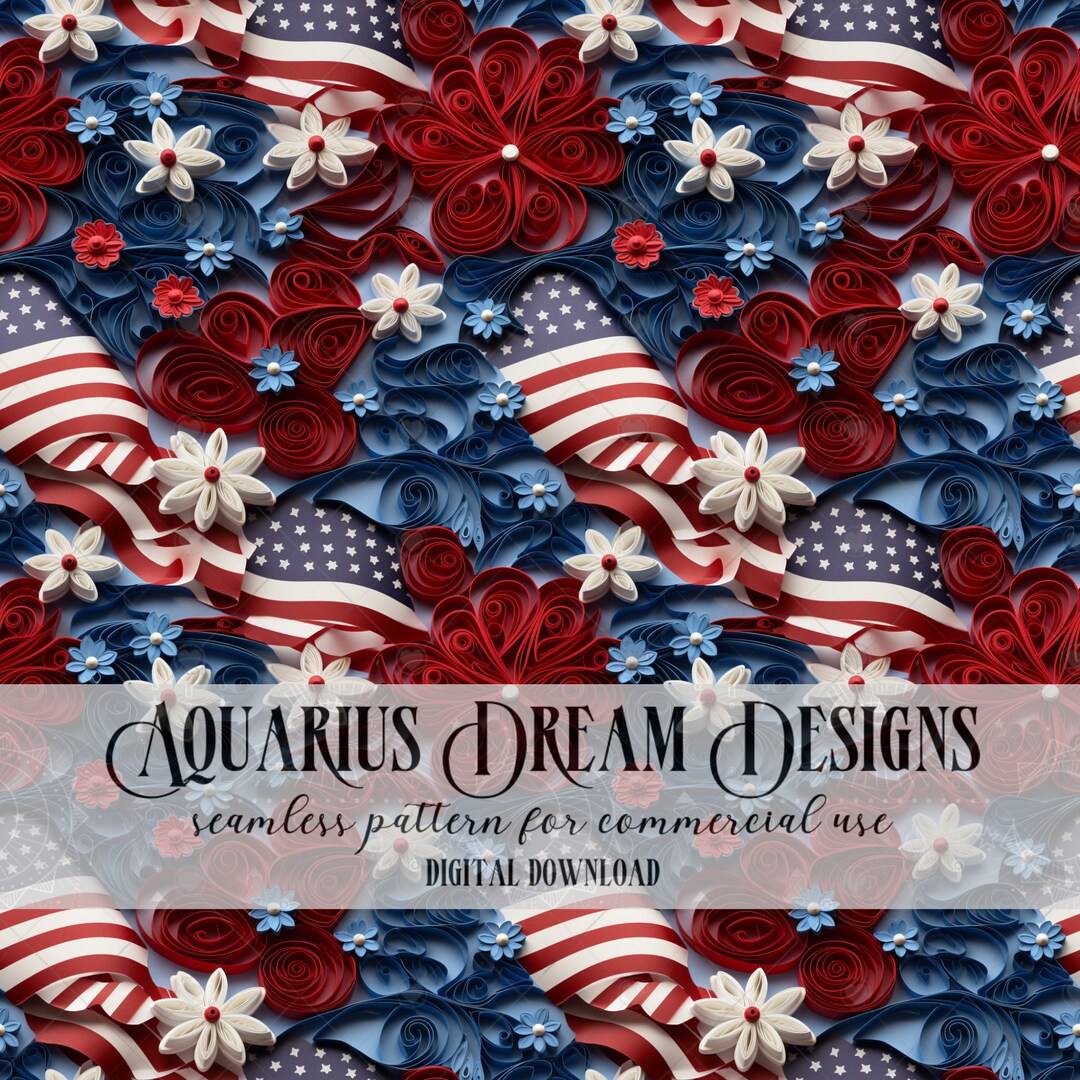 Quilling Seamless File, Patriotic Seamless, Quilling Patriotic ...