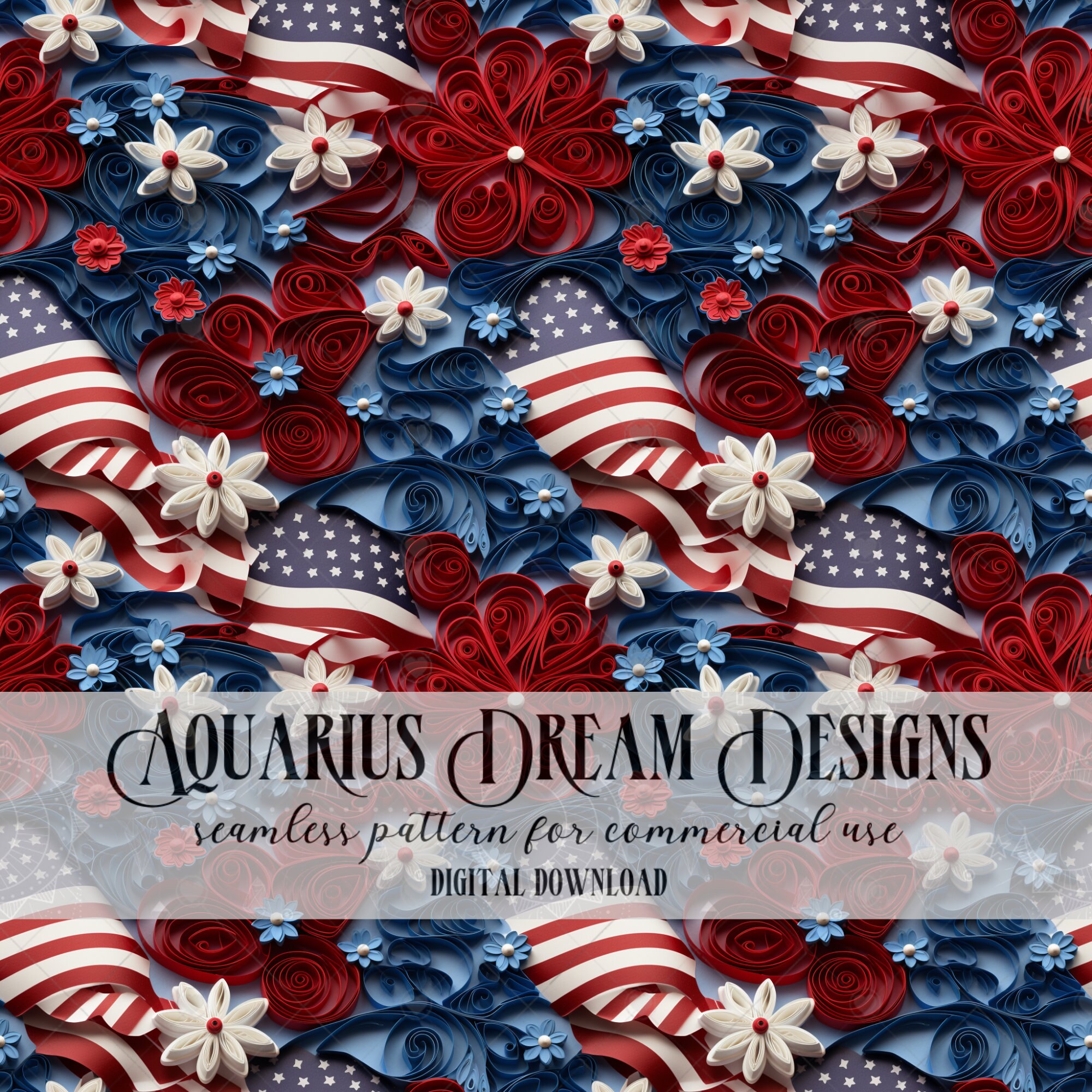 Quilling Seamless File, Patriotic Seamless, Quilling Patriotic ...