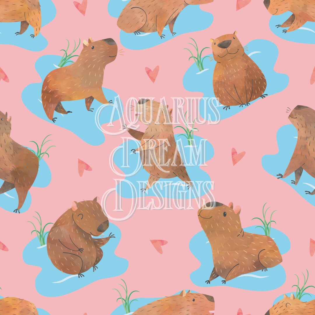 Capybara Pattern Cute Capybara Seamless Pattern for Fabric - Etsy