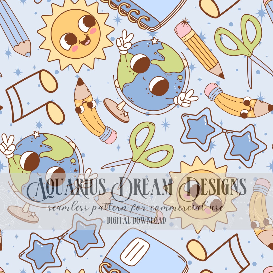 Back to School Seamless Boys Pattern, School Seamless File, Cute Back ...