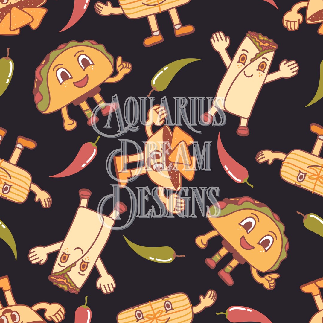 Seamless Taco Pattern Taco Seamless Pattern Mexican Food SVG Taco ...