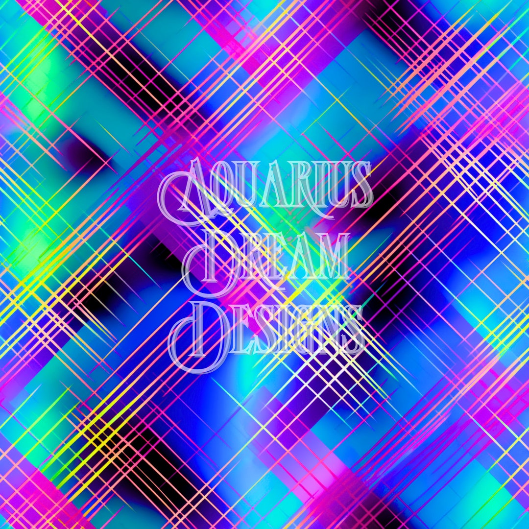 Girls Seamless File, Neon Plaid Seamless Pattern for Fabric Design ...