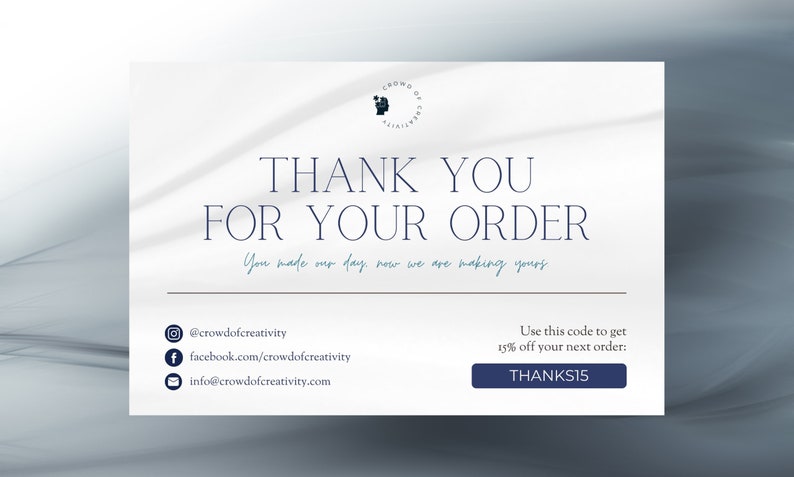 Printable Thank You Cards Template for Order Packaging - Etsy