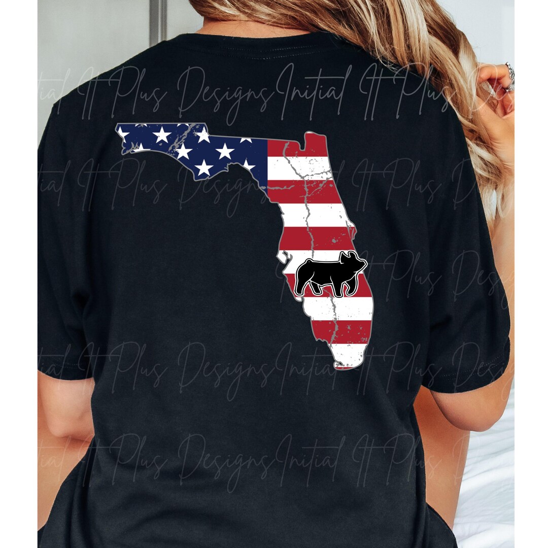 Florida American Flag Show Pig Digital File, Stock Show Pig, Show Pig ...