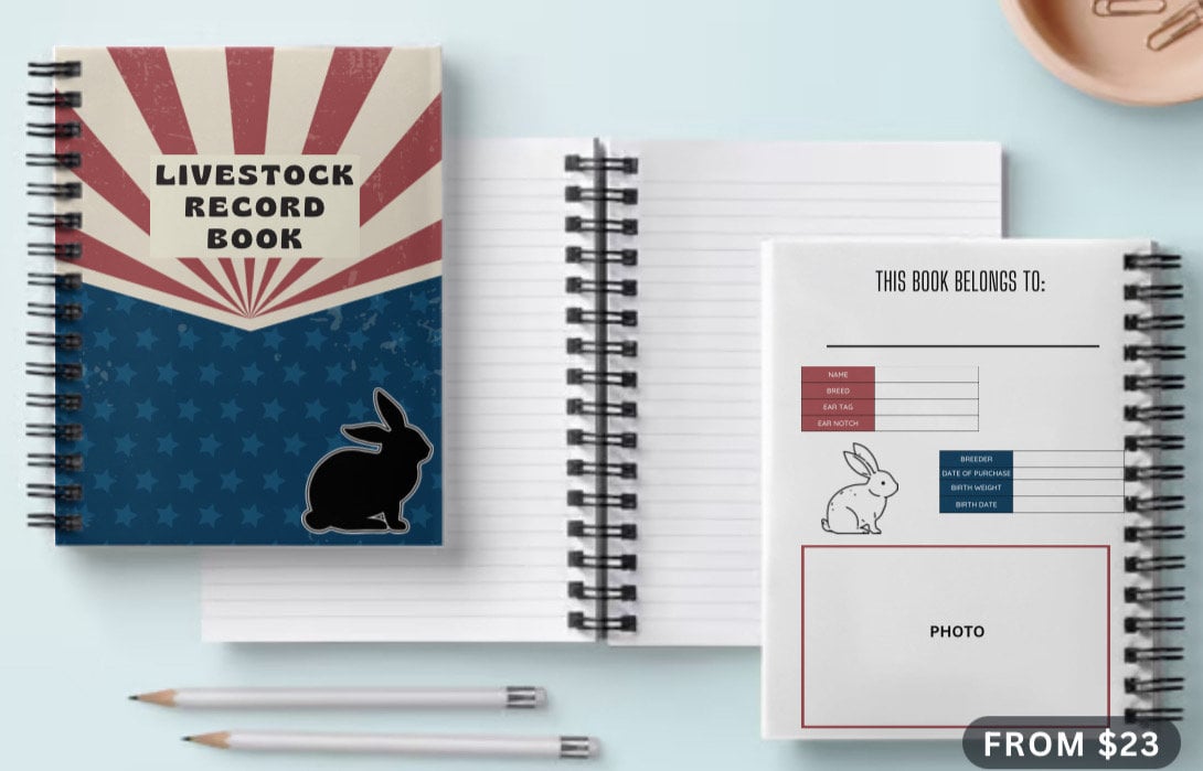 PRINTABLE Rabbit Show Record Book, Livestock Show, Youth Livestock ...
