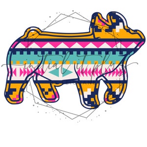 BUNDLE Aztec Show Pig Digital File, Stock Show Pig, Show Pig PNG, Show ...