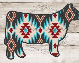 Aztec Show Cow Digital File, Stock Show Cow, Show Cow PNG, Show Life ...