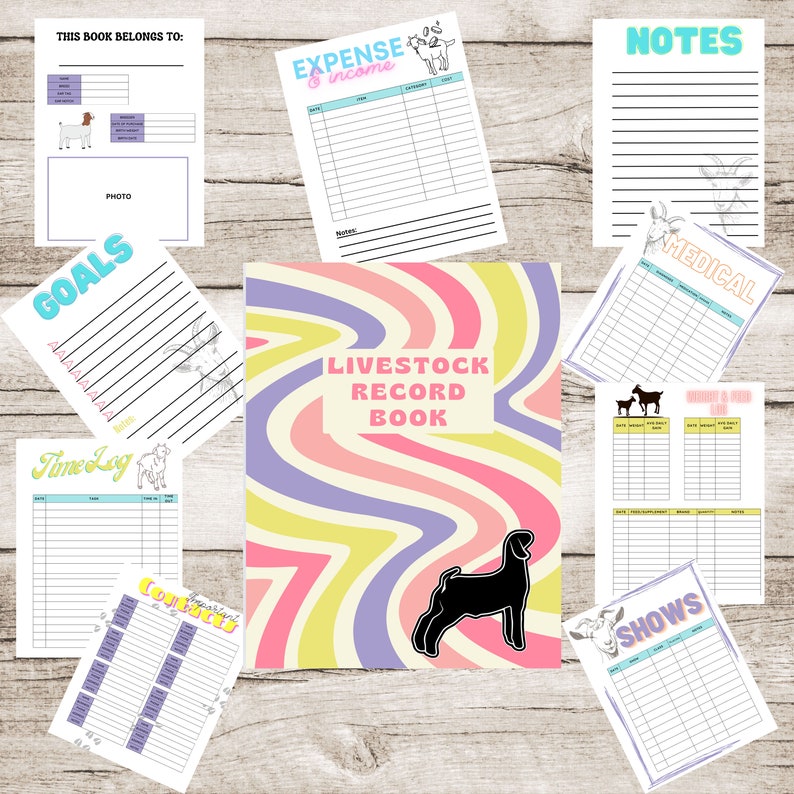 PRINTABLE Stock Show Record Book, Show Goat, Livestock Show, Goat Youth ...