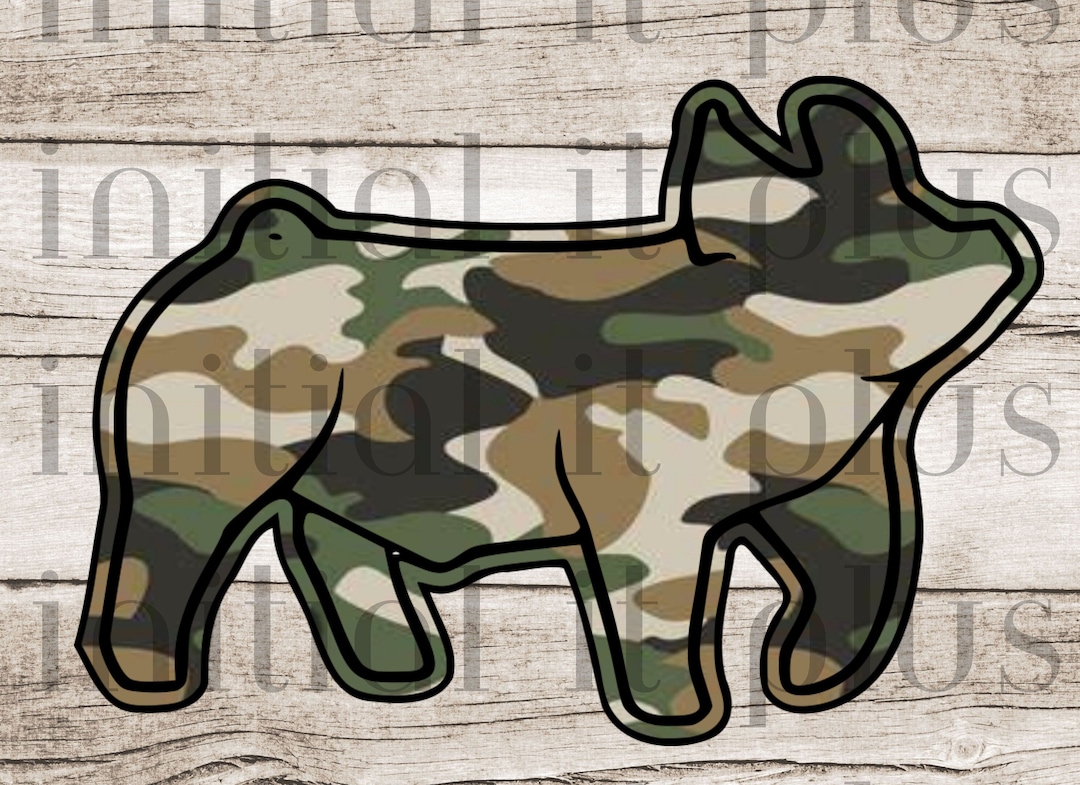 Camo Show Pig Digital File, Stock Show Pig, Show Pig PNG, Show Life Pig ...