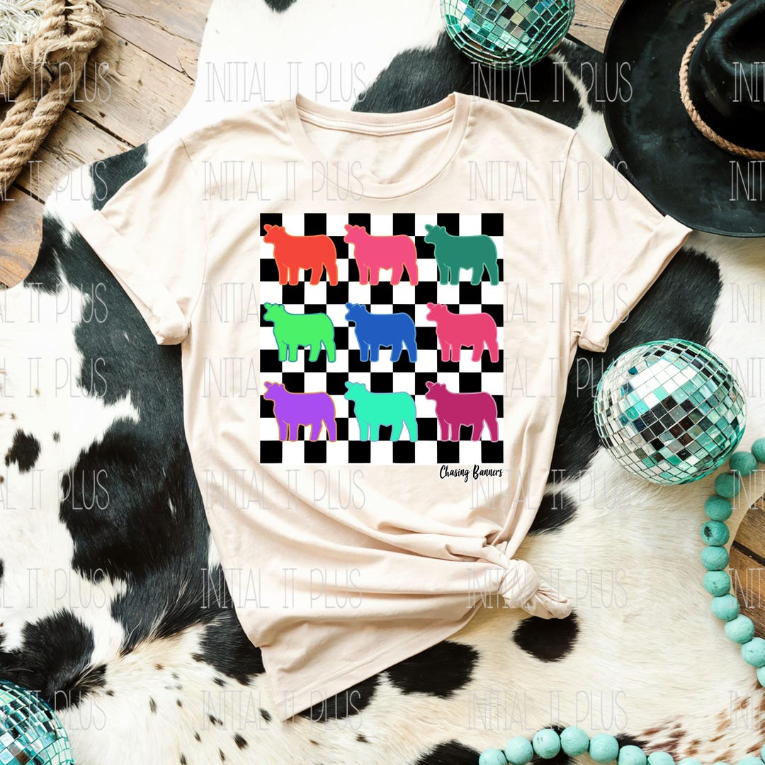 Checker Show Cow Digital File, Chasing Banners, Stock Show Lamb, Show ...