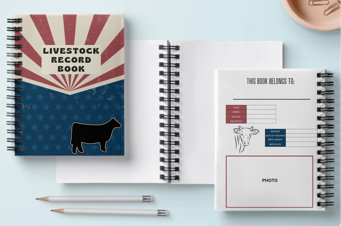 PRINTABLE Stock Show Record Book, Show Cow, Livestock Show, Cow Youth ...