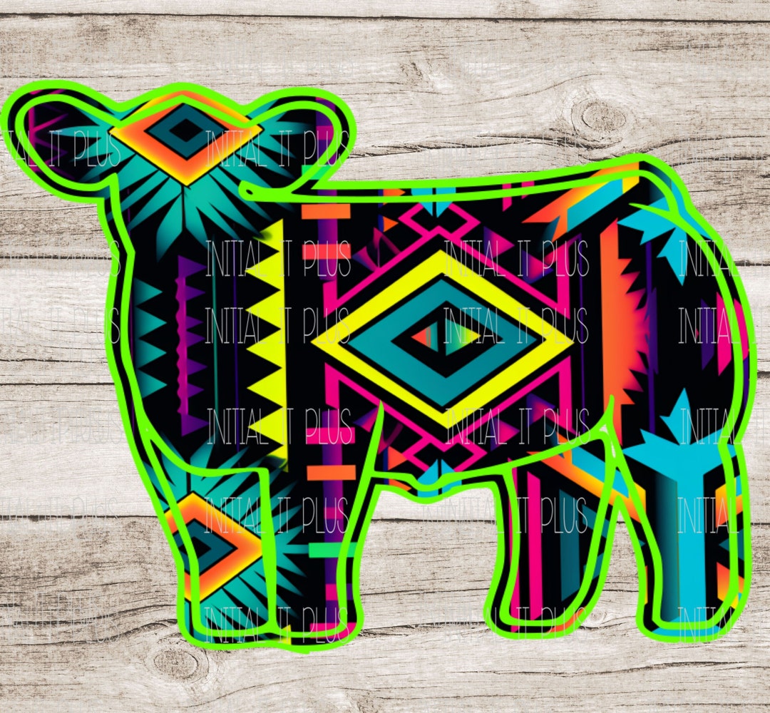 Neon Show Cow Digital File, Stock Show Cow, Show Cow PNG, Show Life Pig ...