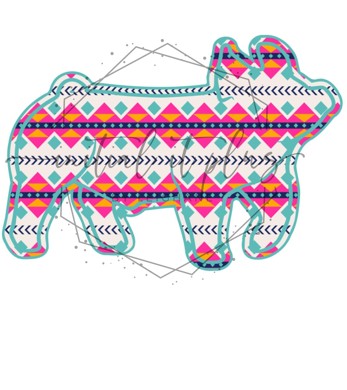 BUNDLE Aztec Show Pig Digital File, Stock Show Pig, Show Pig PNG, Show ...