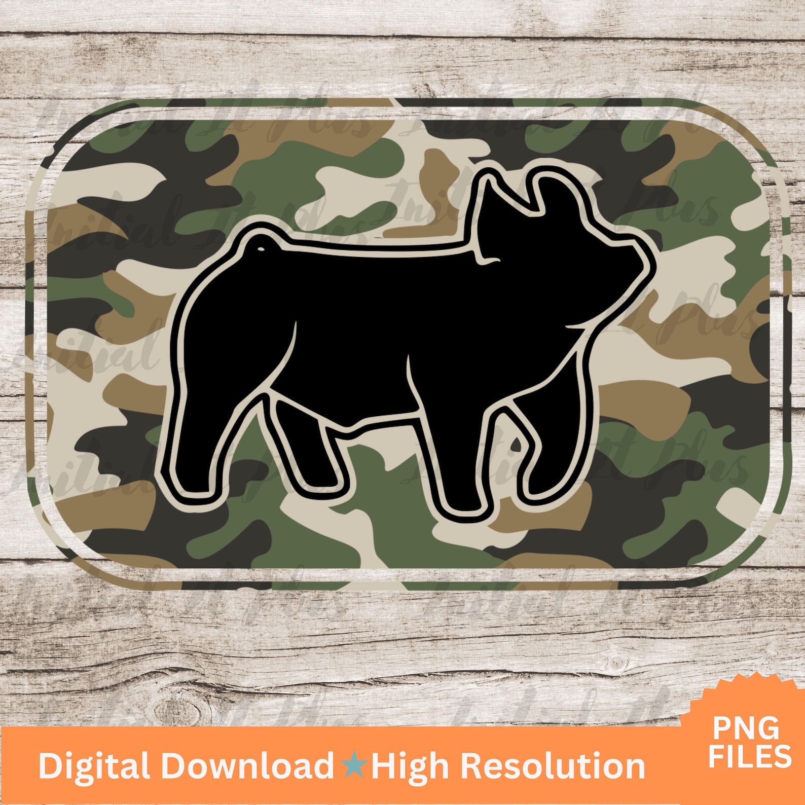 Camo Show Pig Digital File, Stock Show Pig, Show Pig PNG, Show Life Pig ...