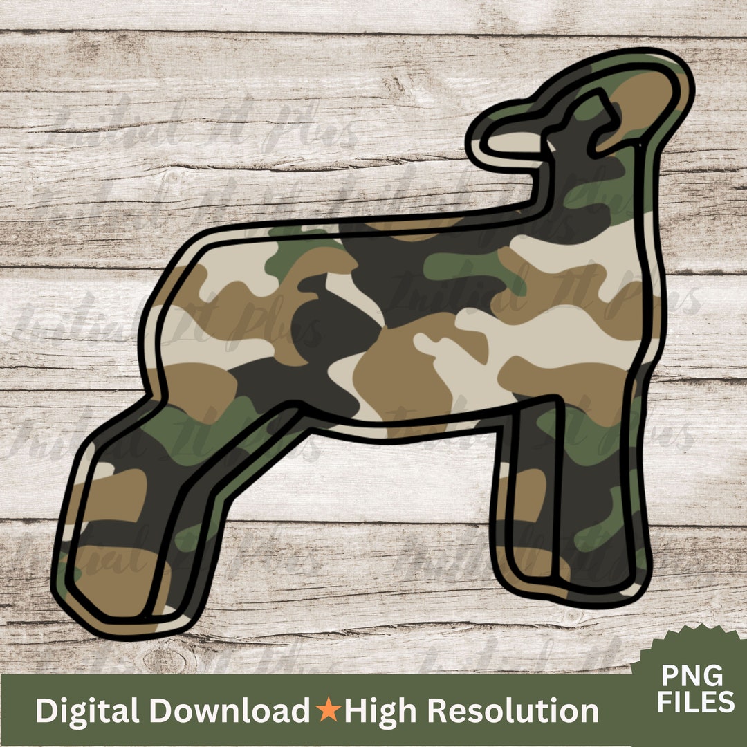 Camo Show Lamb Digital File, Stock Show Sheep, Show Lamb PNG, Show Life ...