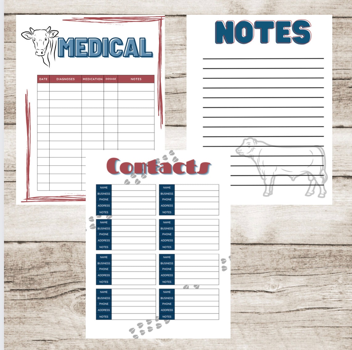 PRINTABLE Stock Show Record Book, Show Cow, Livestock Show, Cow Youth ...