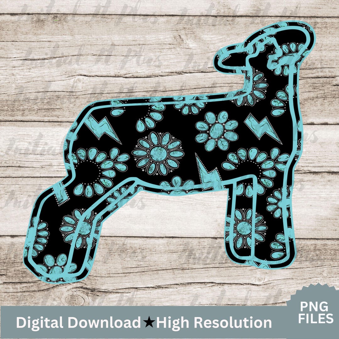 Turquoise Show Lamb Digital File, Stock Show Lamb, Show Lamb PNG, Show ...
