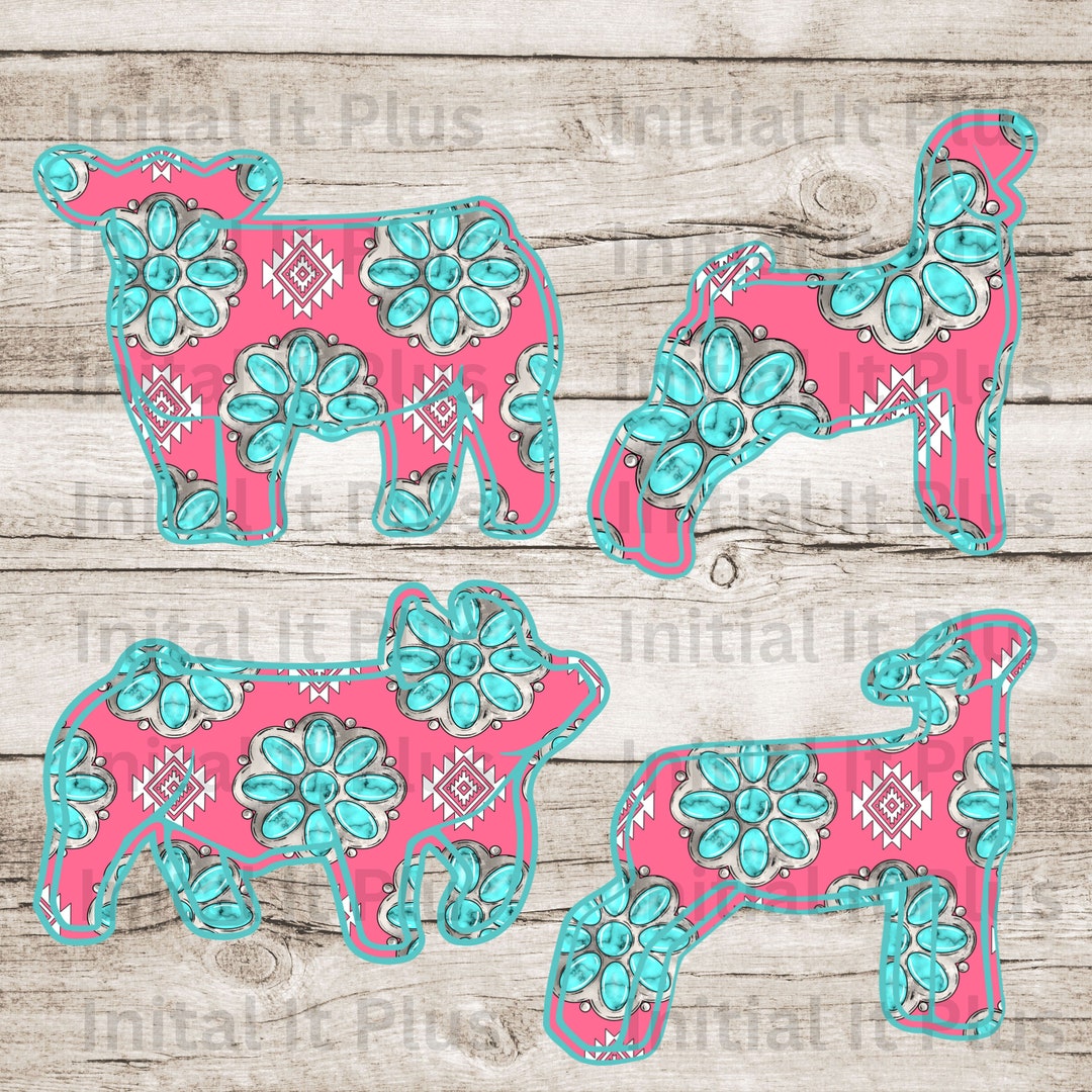 BUNDLE Pink Show Animals Digital File, Stock Show Life, Show Pig PNG ...