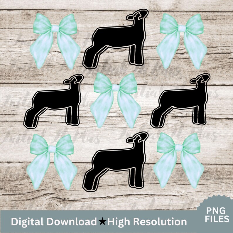 Coquette Bow Show Lamb Digital File, Stock Show Lamb, Show Lamb PNG ...