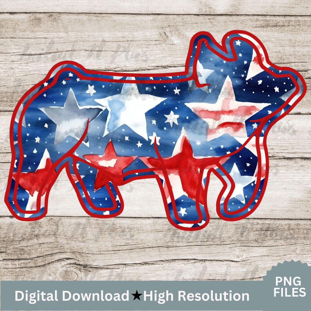 Red, White, and Blue Show Pig Digital File, Stock Show Life, Show Pig ...