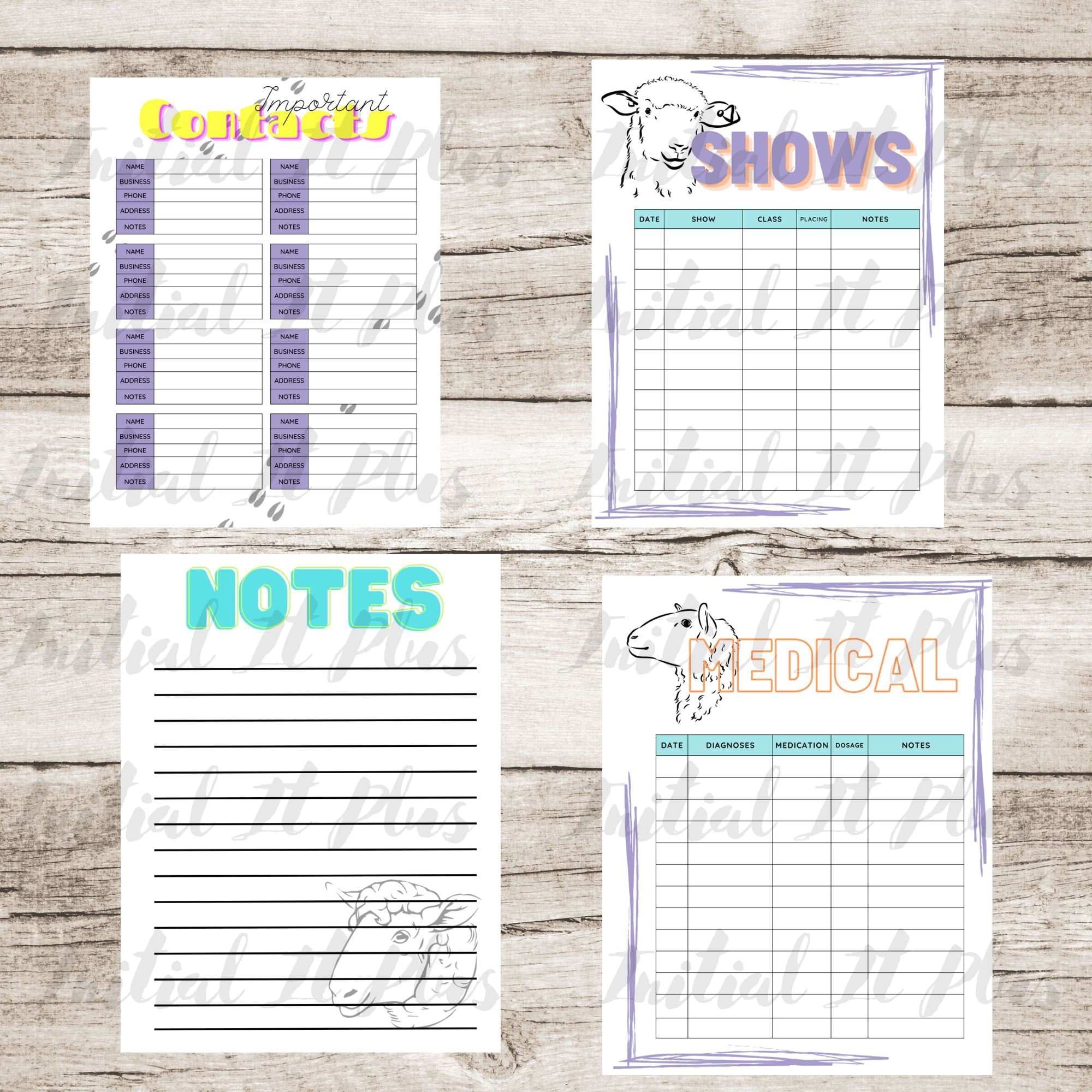 PRINTABLE Stock Show Record Book, Show Sheep, Livestock Show, Sheep ...
