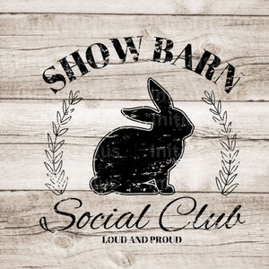 Social Club Show Rabbit Digital File, Stock Rabbit, Show Rabbit PNG ...