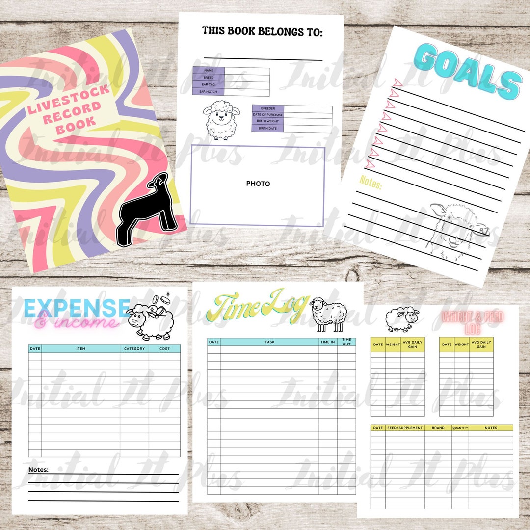 PRINTABLE Stock Show Record Book, Show Sheep, Livestock Show, Sheep ...