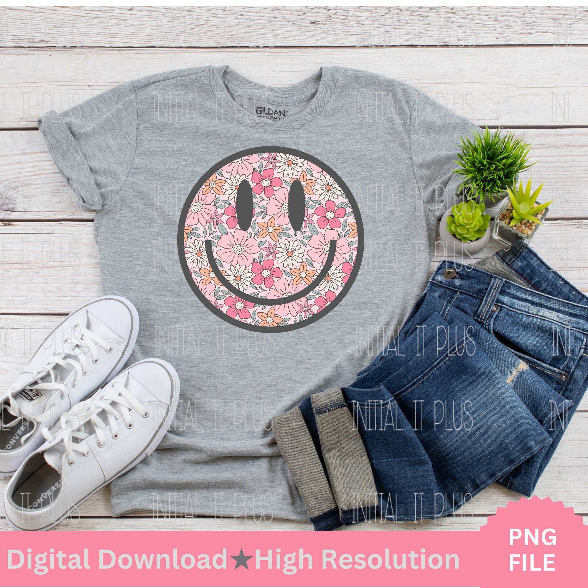 Retro PNG Boho Smiley Face PNG Bohemian PNG Vintage Flowers Smile Face ...