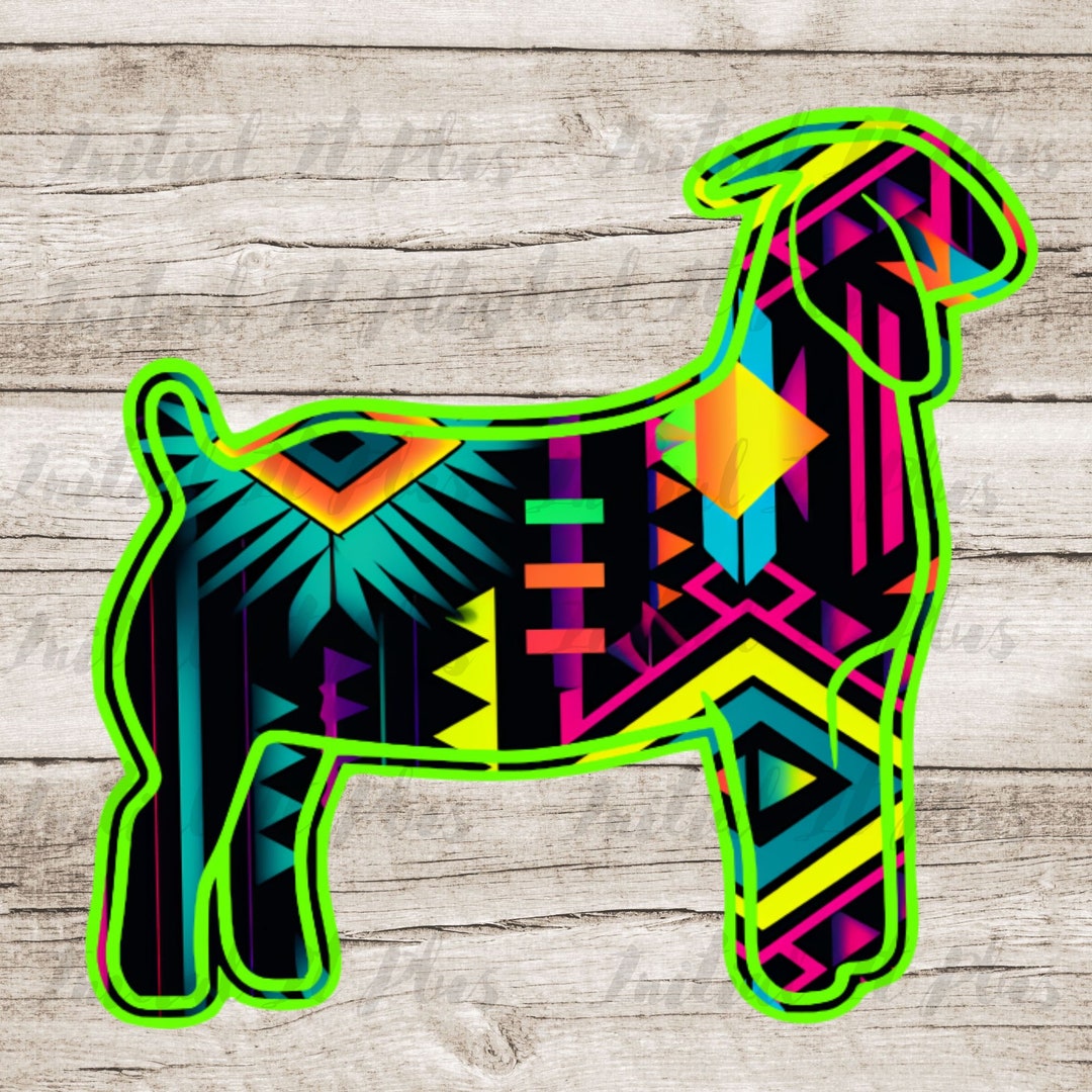 Neon Show Goat Digital File, Stock Show Goat, Show Goat PNG, Show Life ...