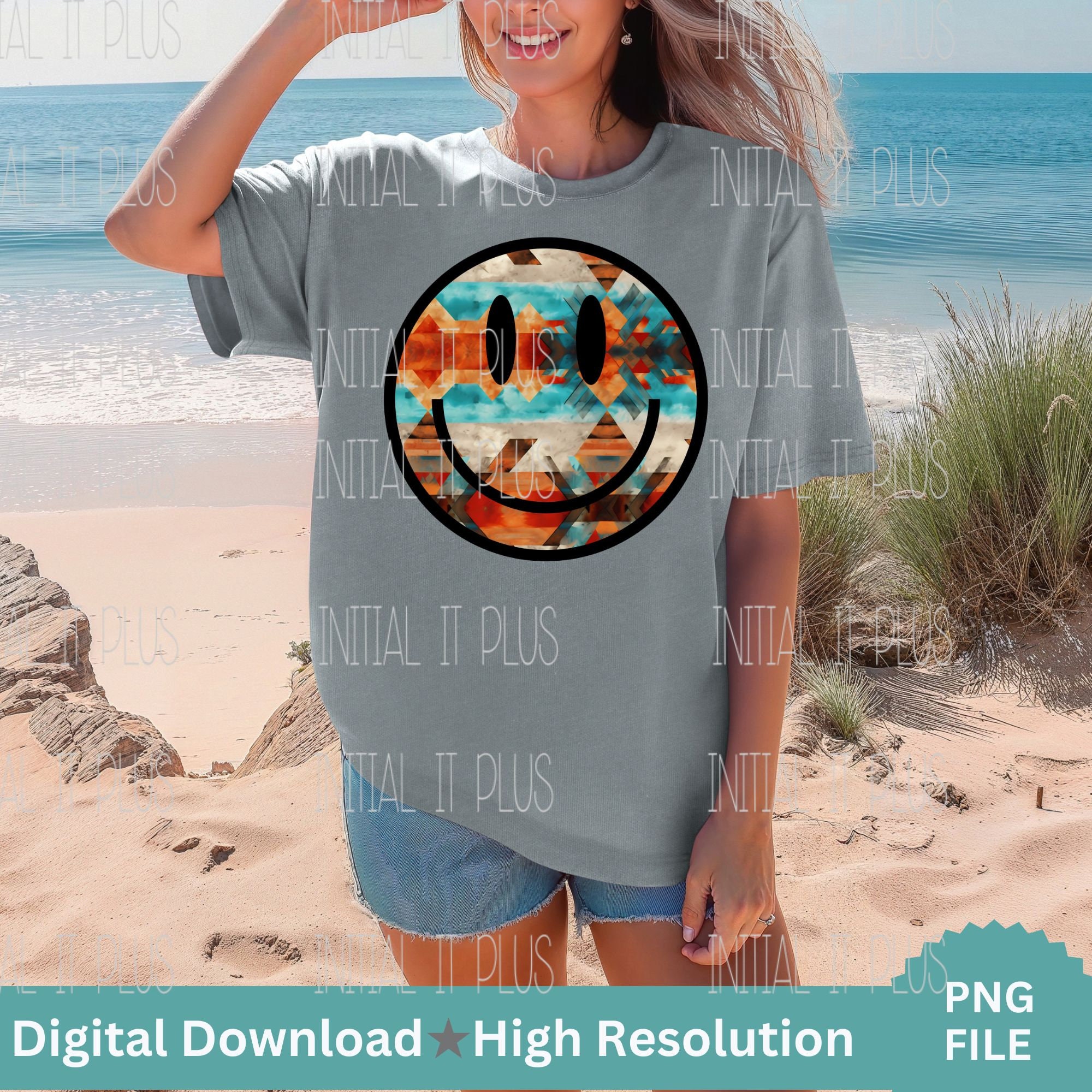 Retro PNG Aztec Smiley Face PNG Bohemian PNG Western Smile Face Shirt ...