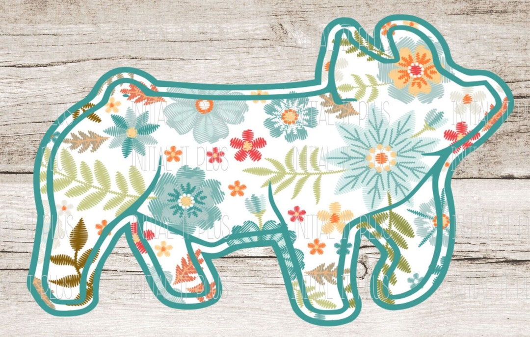 Floral Show Pig Digital File, Stock Show Life, Show Pig PNG, Show Life ...
