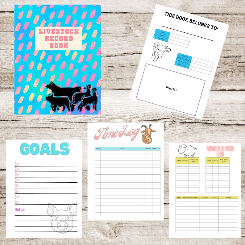 PRINTABLE Stock Show Record Book, Livestock Show, Youth Livestock ...