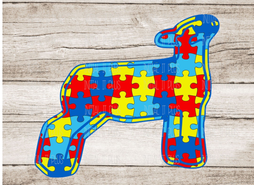 Autism Awareness Show Lamb Digital File, Stock Show Lamb, Show Lamb PNG ...