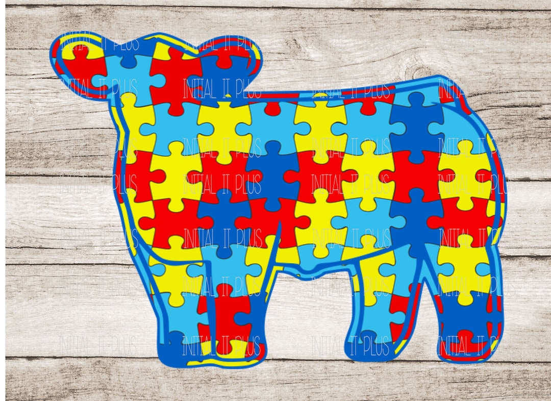 Autism Awareness Show Cow Digital File, Stock Show Cow, Show Cow PNG ...