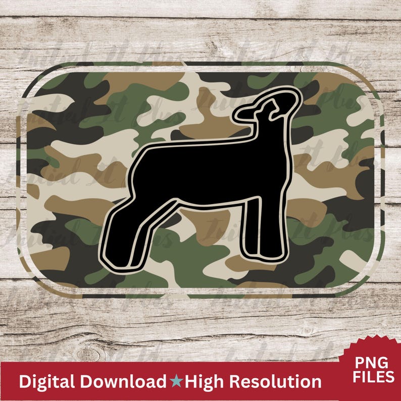 Camo Show LAMB Digital File, Stock Show Lamb, Show Pig PNG, Show Life ...
