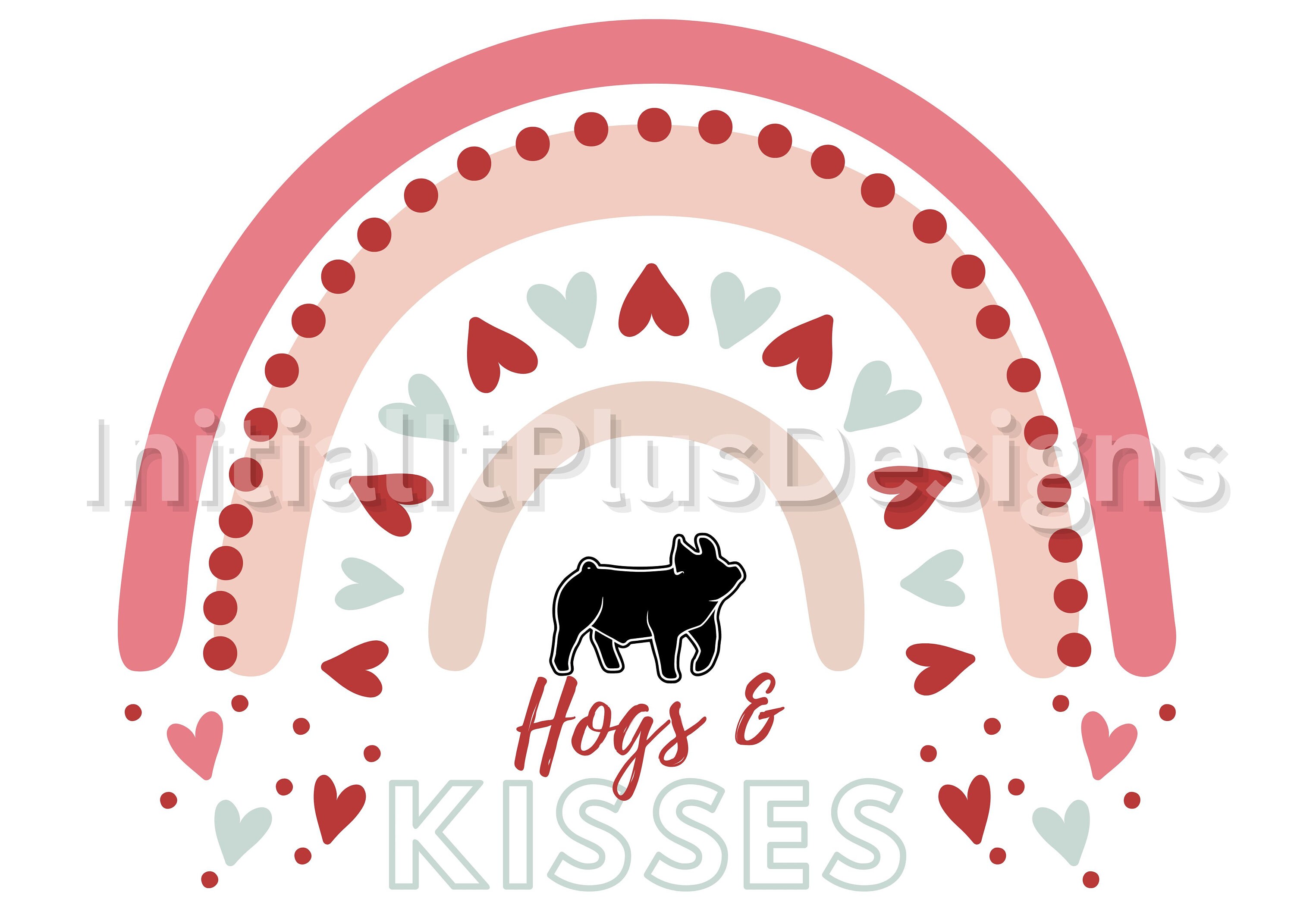 Hogs and Kisses Png,valentines Show Pig Digital File, PNG Valentine ...