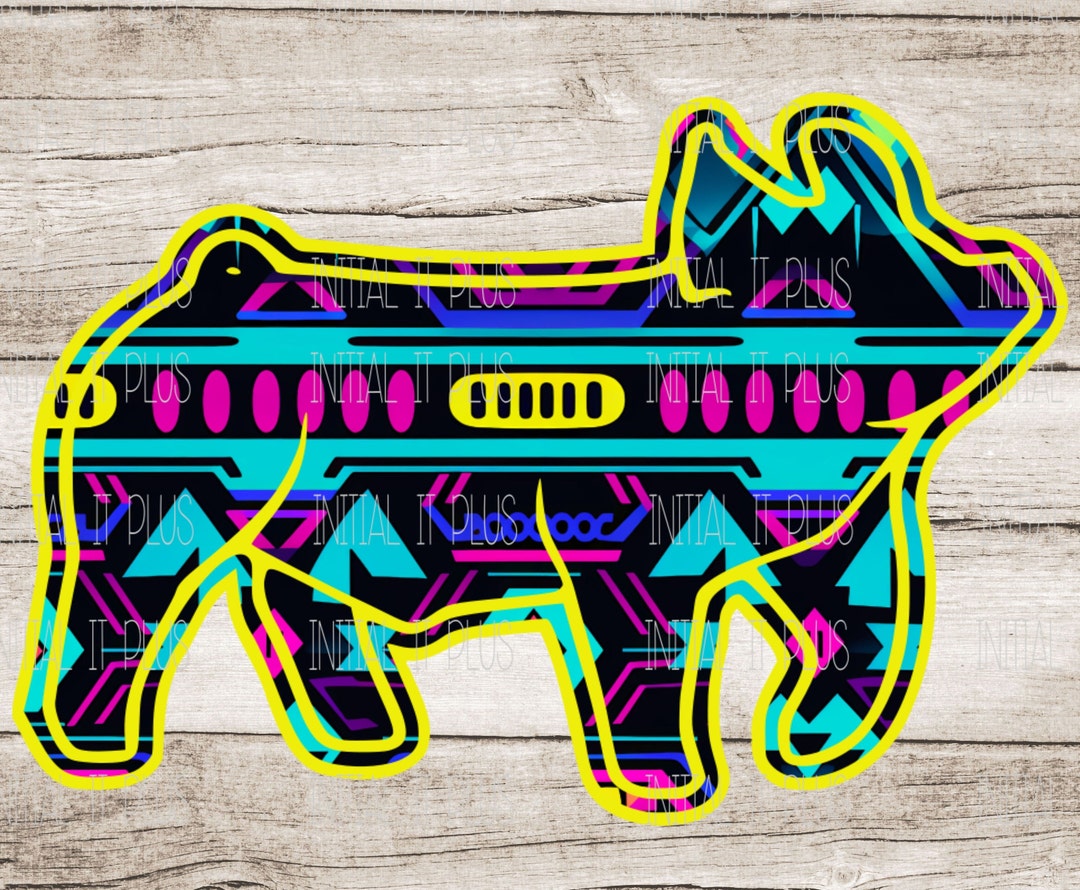 Neon Show Pig Digital File, Stock Show Pig, Show Pig PNG, Show Life Pig ...