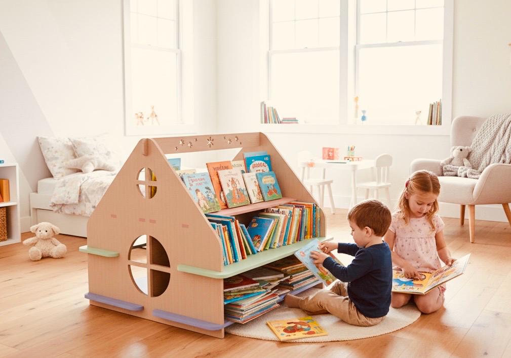 Montessori Reading Nook Plans: DIY Plywood CNC Shelves Chair Table Set ...