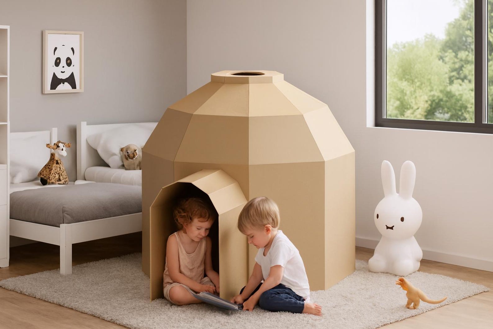 Foldable Cardboard IGLOO Kids Playhouse – DIY Montessori Inspired ...