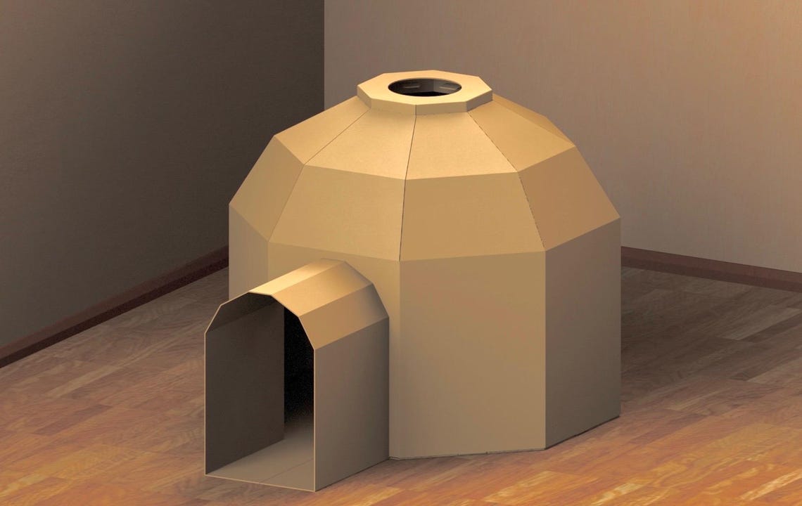 Foldable Cardboard IGLOO Kids Playhouse – DIY Montessori Inspired ...