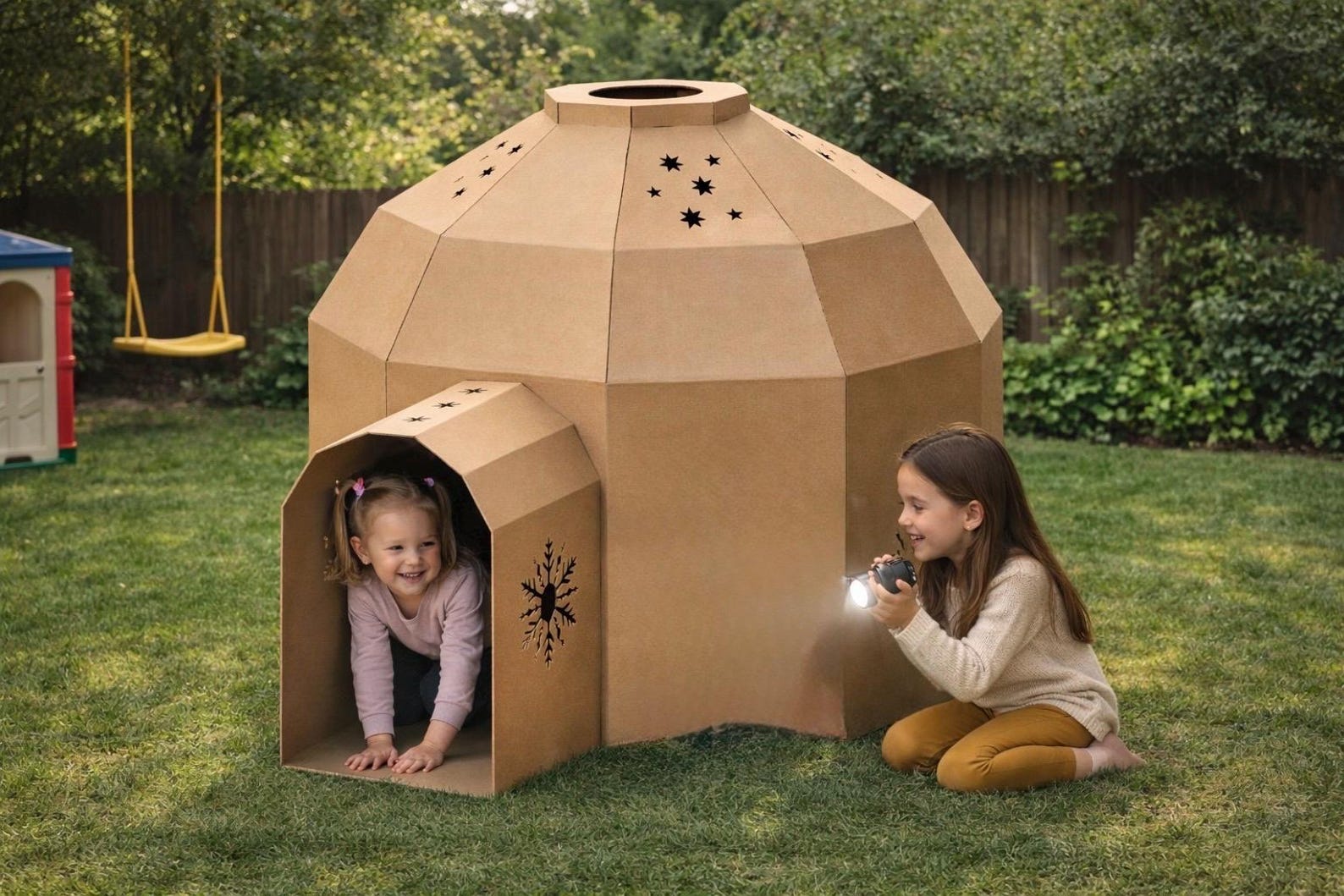 Foldable Cardboard IGLOO Kids Playhouse – DIY Montessori Inspired ...