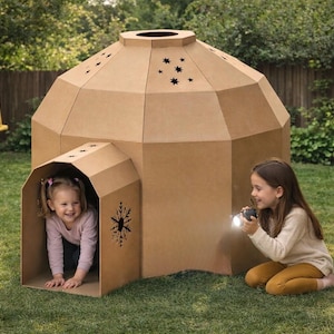 Foldable Cardboard IGLOO Kids Playhouse – DIY Montessori Inspired ...