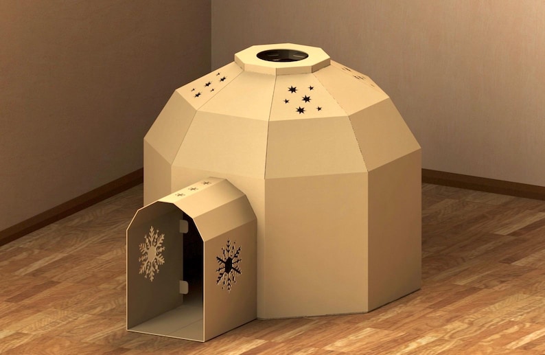 Foldable Cardboard IGLOO Kids Playhouse – DIY Montessori Inspired ...