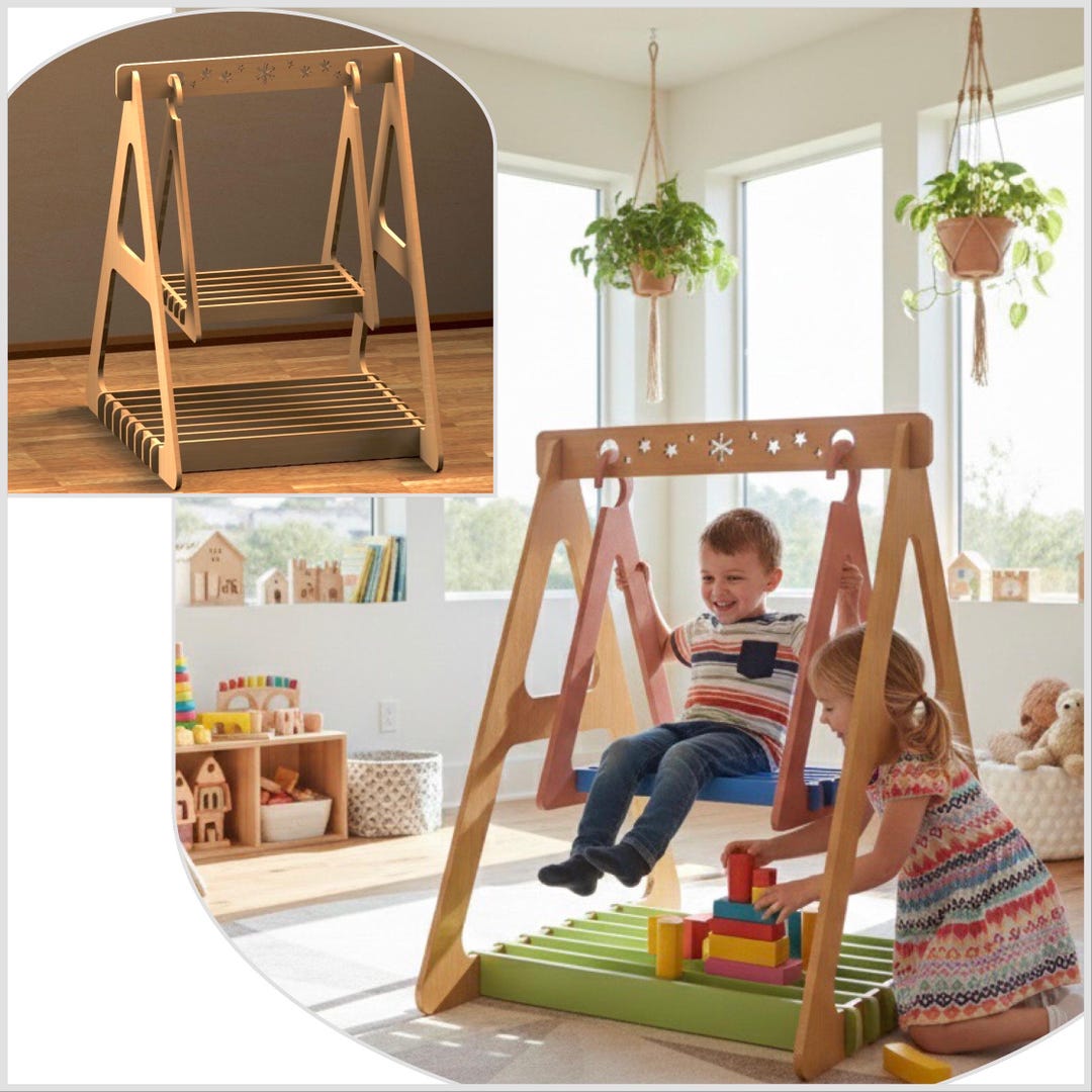 Planos de columpios Montessori: Gimnasio infantil de madera ...